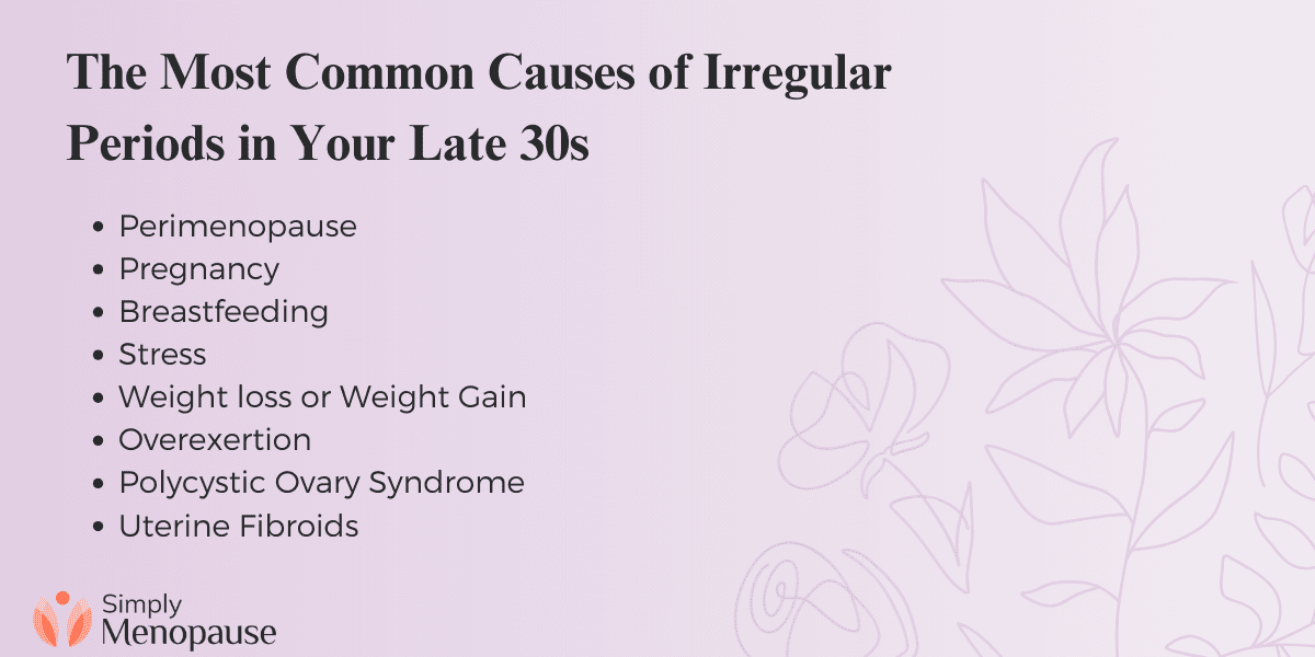 10 Causes of Irregular Periods in Your Late 30s - SimplyMenopause